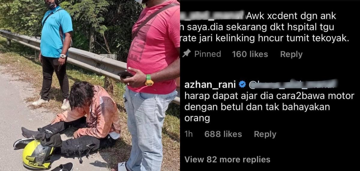 Azhan Rani Ucap Terima Kasih Pada Yang Bantu Ketika Kemalangan, Tegur Penunggang Motosikal Cuai ...